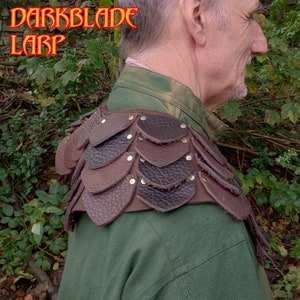 Leather Scale Shoulder Armour for Larp, Cosplay and Crocodile Hunters ...