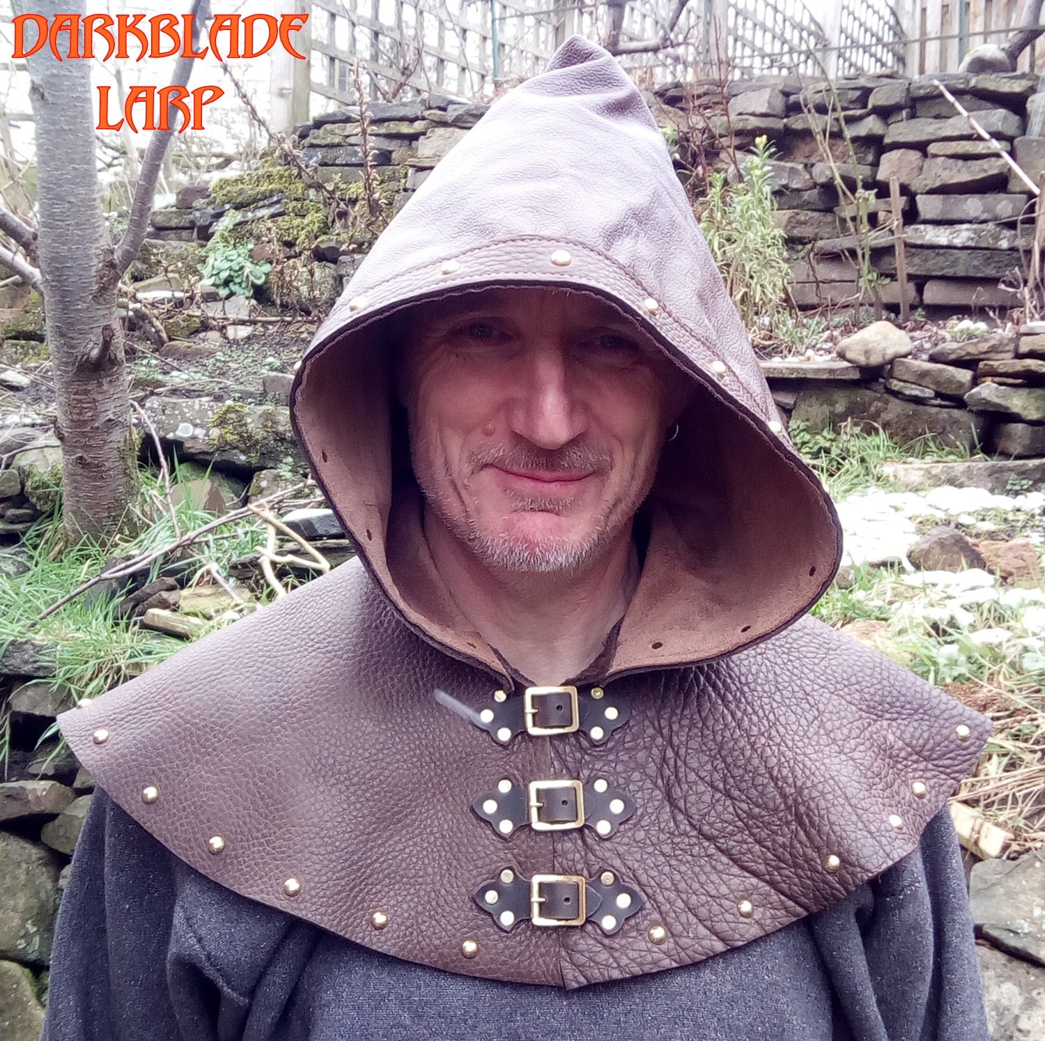 Leather Hood or Cowl for Larp Pagan or Cosplay in Brown | Etsy UK