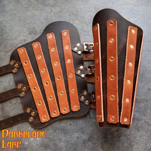 Splint Vambraces in Leather, Bracers, Arm Guards for Costume LARP and ...