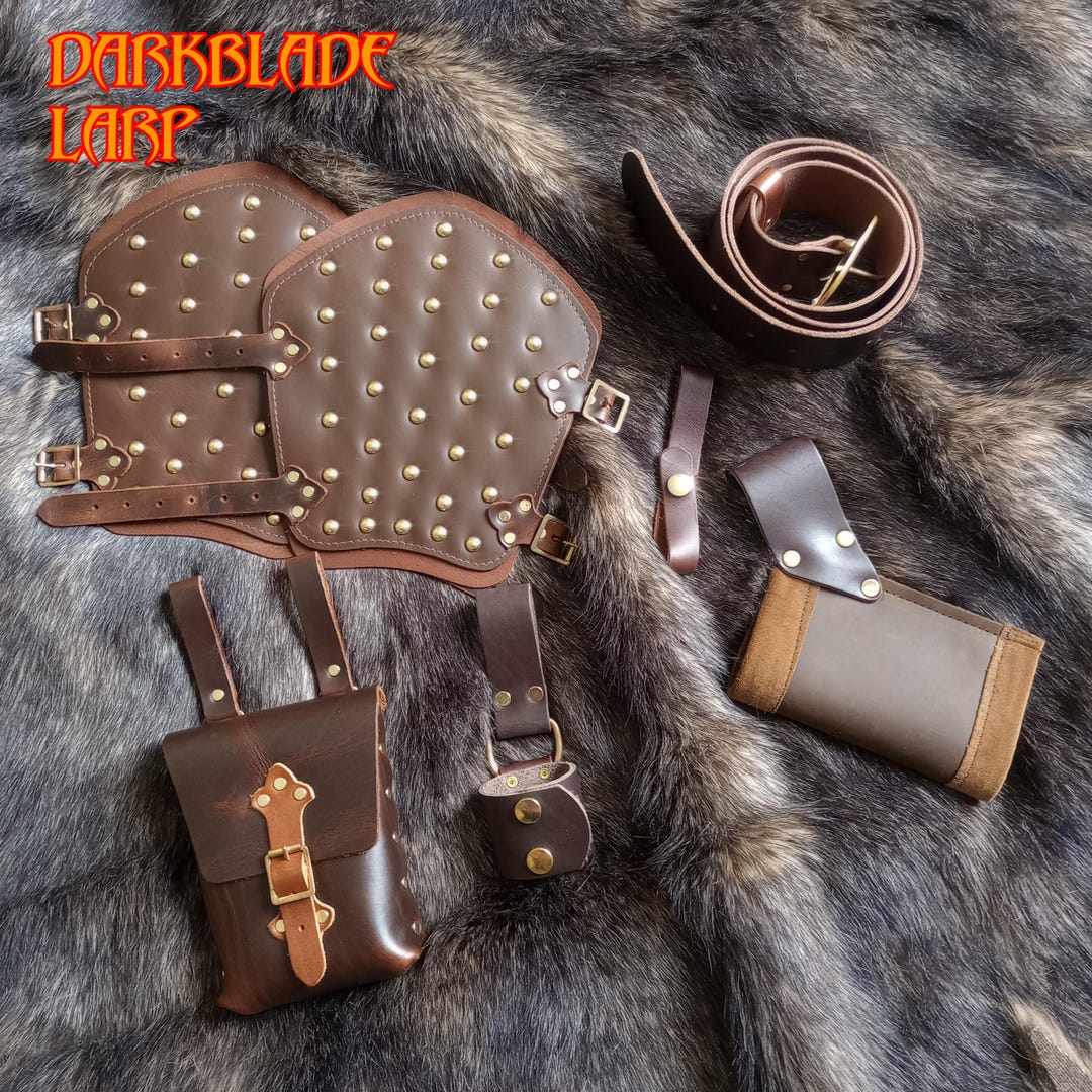 Leather Set for Fighter for Larp, Cosplay, Medieval Costume or Renfaire ...