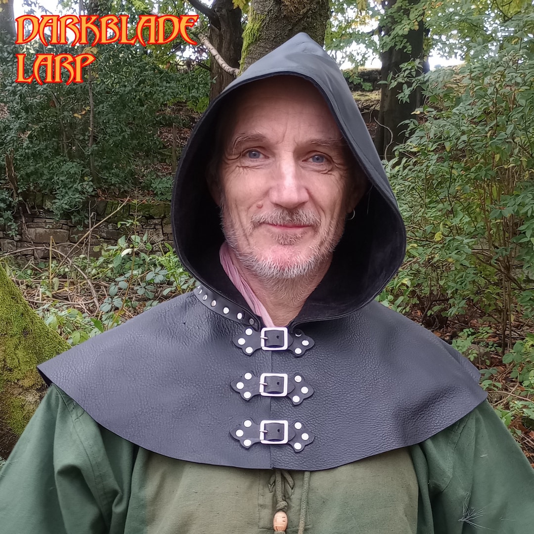 Leather Hood for Larp, Cosplay, Medieval Banquet, Costume, Buckle ...