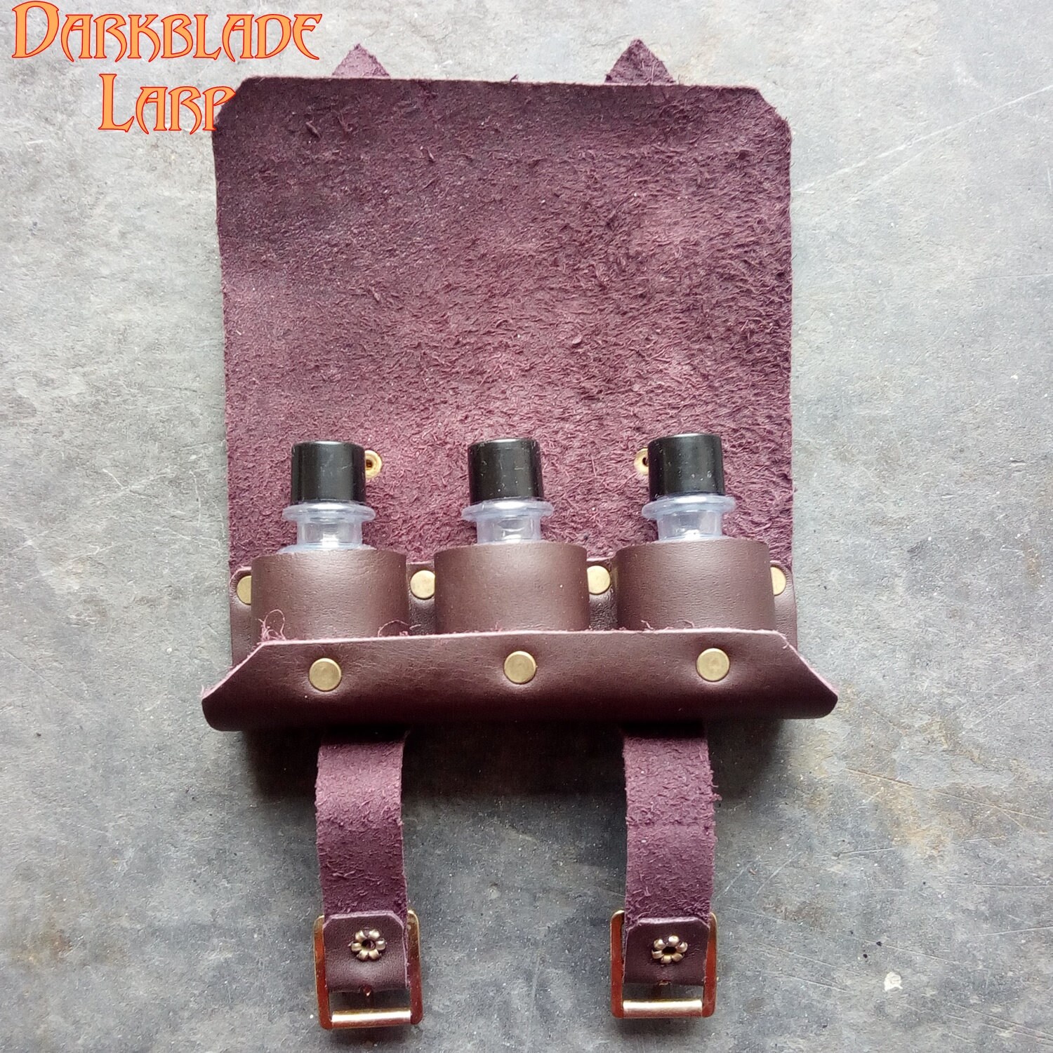 Leather Triple Potion Pouch for an Alchemist in Larp, Cosplay or ...