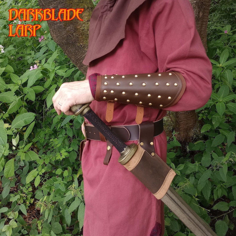 Complete LARP Fighter Gear Set – Studded Bracers, Heavy Leather Belt ...