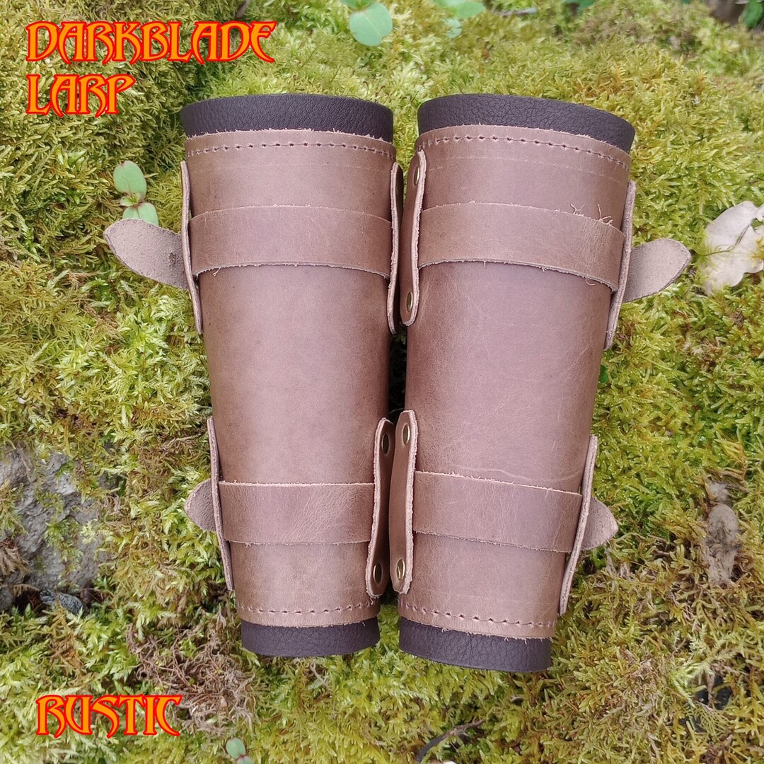 Small Leather Lined Vambraces in Rustic Brown for Costume LARP and ...