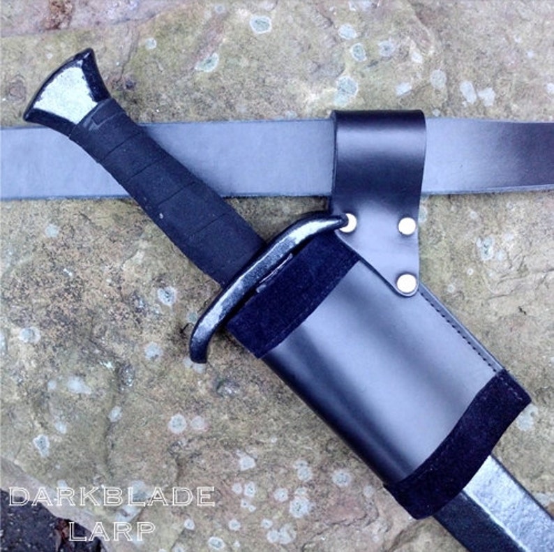 Larp Sword Scabbard Velvet Lined Leather for Larp and Cosplay - Etsy