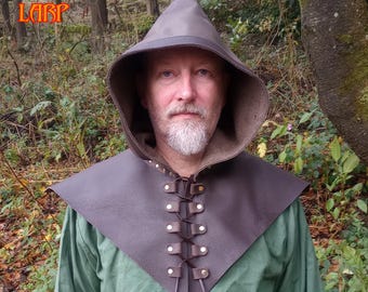 Leather Hood or Cowl for Larp, Pagan or Cosplay in Brown - Etsy UK