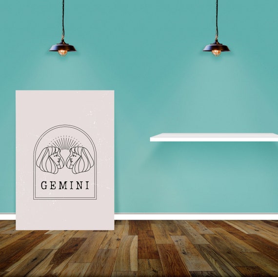 Gemini Zodiac Poster Gemini Decor Gemini Zodiac Art Digital - Etsy