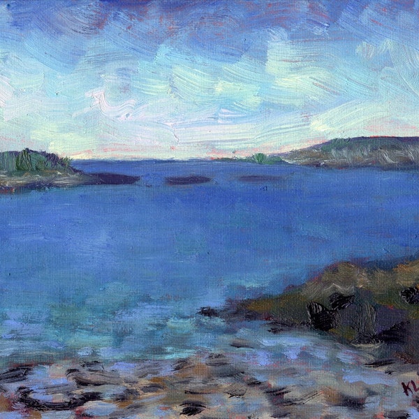 Maine Coast Painting - Etsy