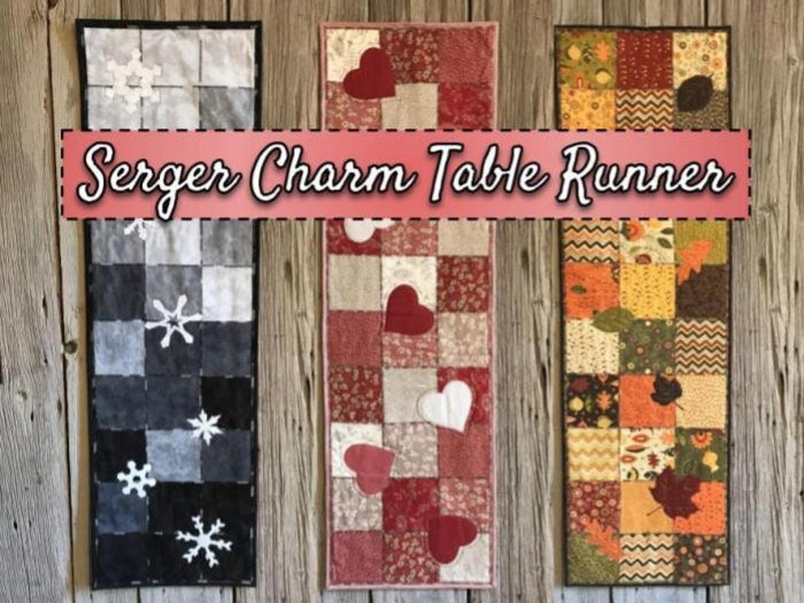 Serger Charm Table Runner Quilt Pattern Falling Leaves Fall Decor ...