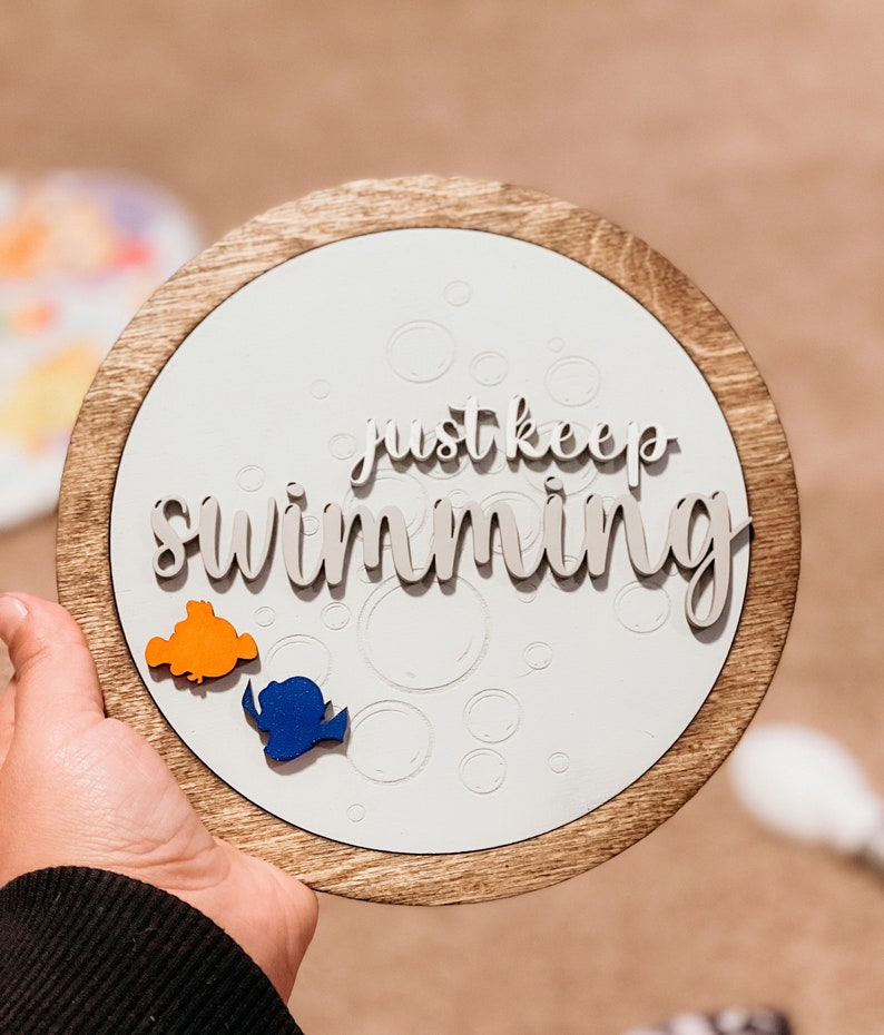 Just Keep Swimming Sign Finding Nemo Bathroom Finding Nemo - Etsy