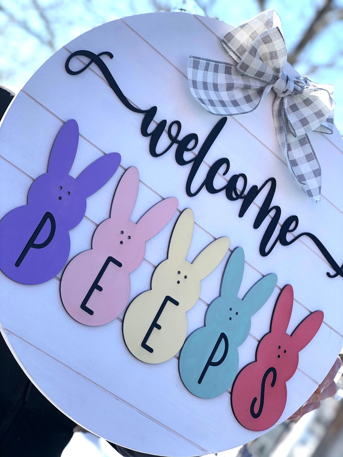 Welcome peeps Welcome Peeps Sign Hello PeepsEaster Door | Etsy