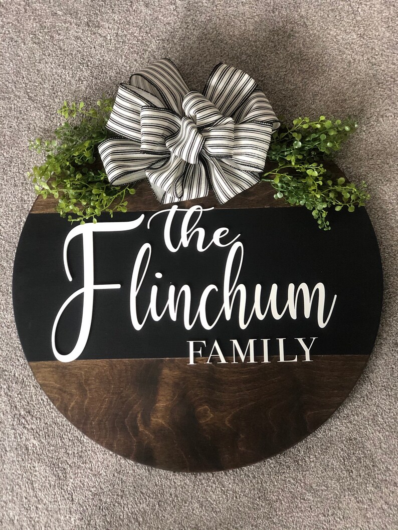 Family Name Round Family Name Sign Family Established Sign - Etsy