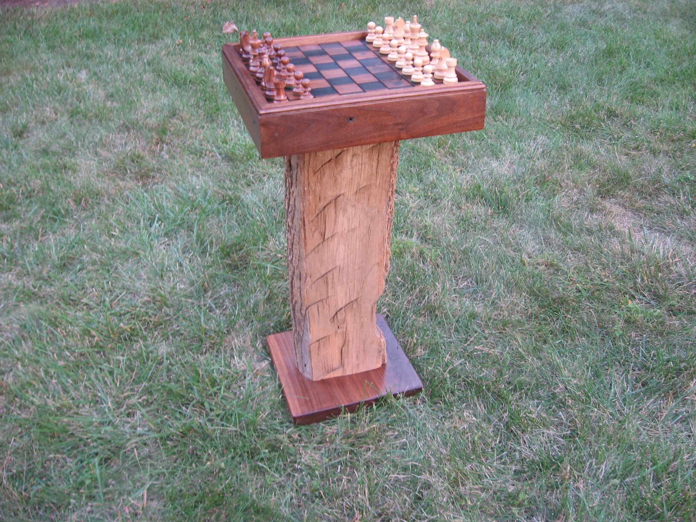 Walnut Chess Table Handmade Chess Board TableWEIGHTED PIECES | Etsy