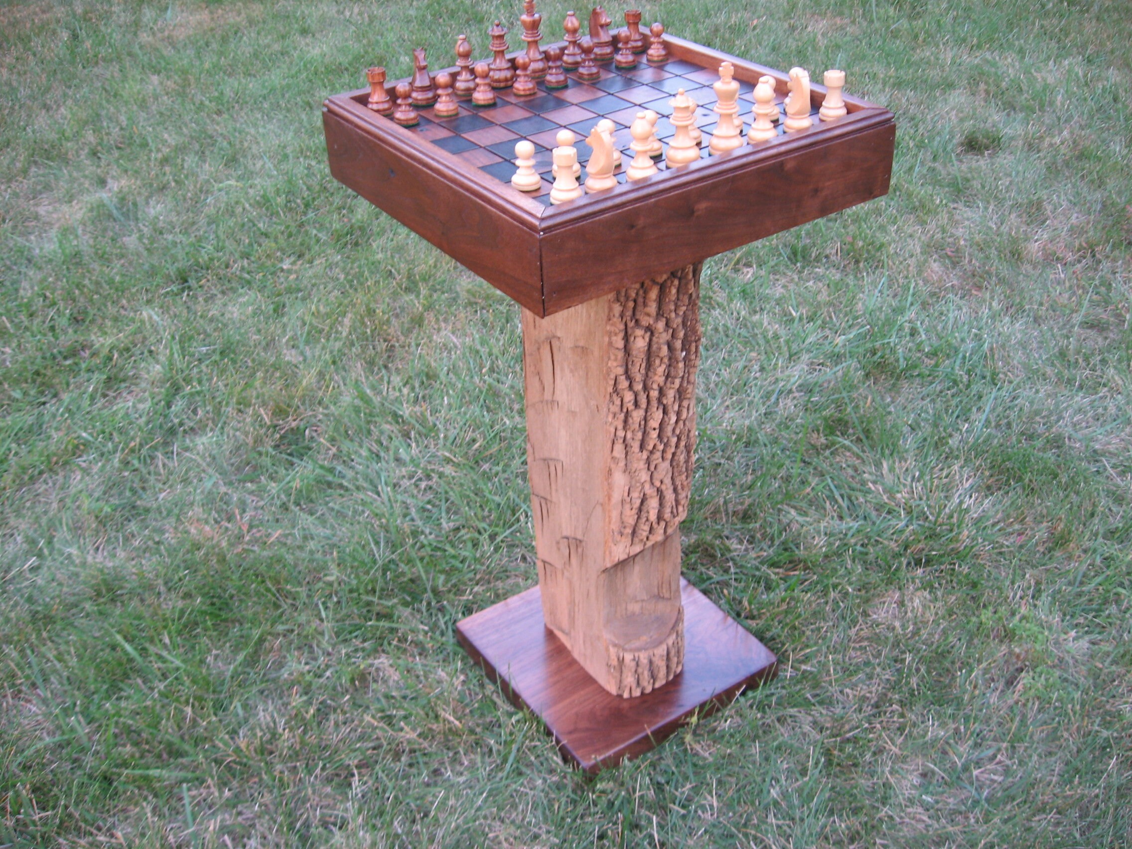 Walnut Chess Table Handmade Chess Board TableWEIGHTED PIECES | Etsy
