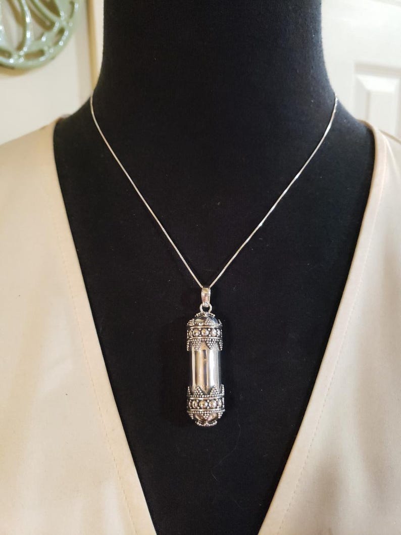 Sterling Silver KEEPSAKE CYLINDER NECKLACE, Balinese Beadwork Design ...