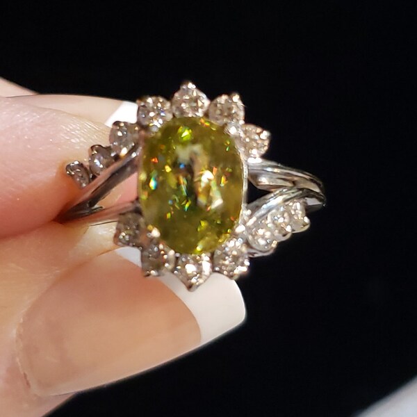 Sphene Gold Ring - Etsy