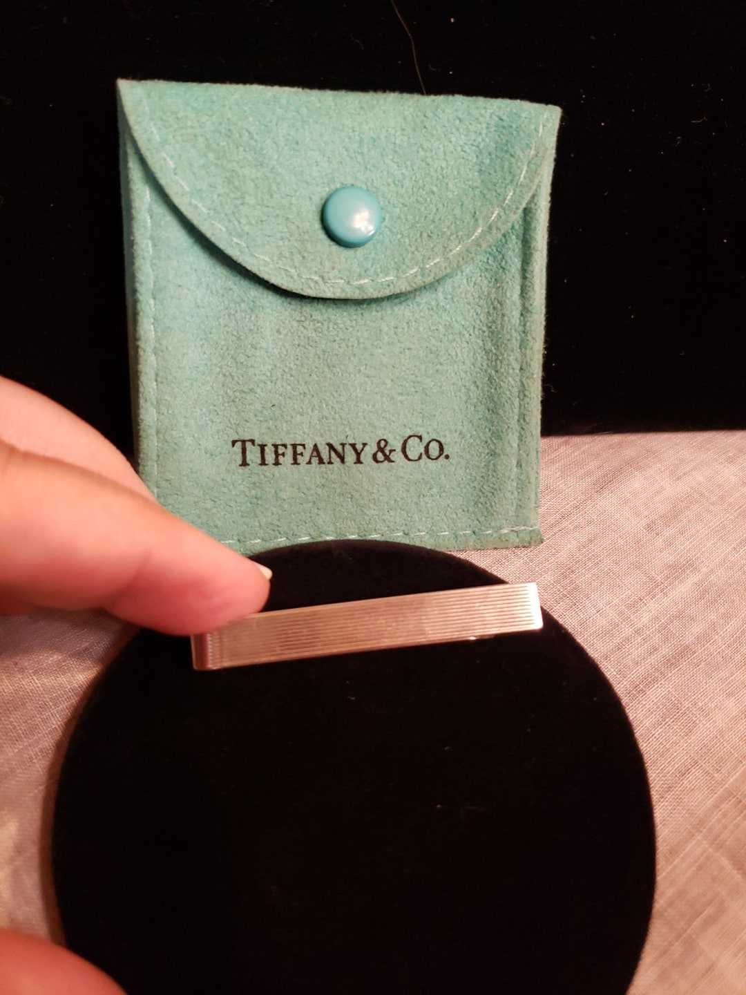 TIFFANY & CO. STERLING Silver Men's Tie Bar Pin Clip, 2 Long, 6.5mm ...