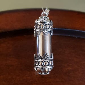 Sterling Silver KEEPSAKE CYLINDER NECKLACE, Balinese Beadwork Design ...