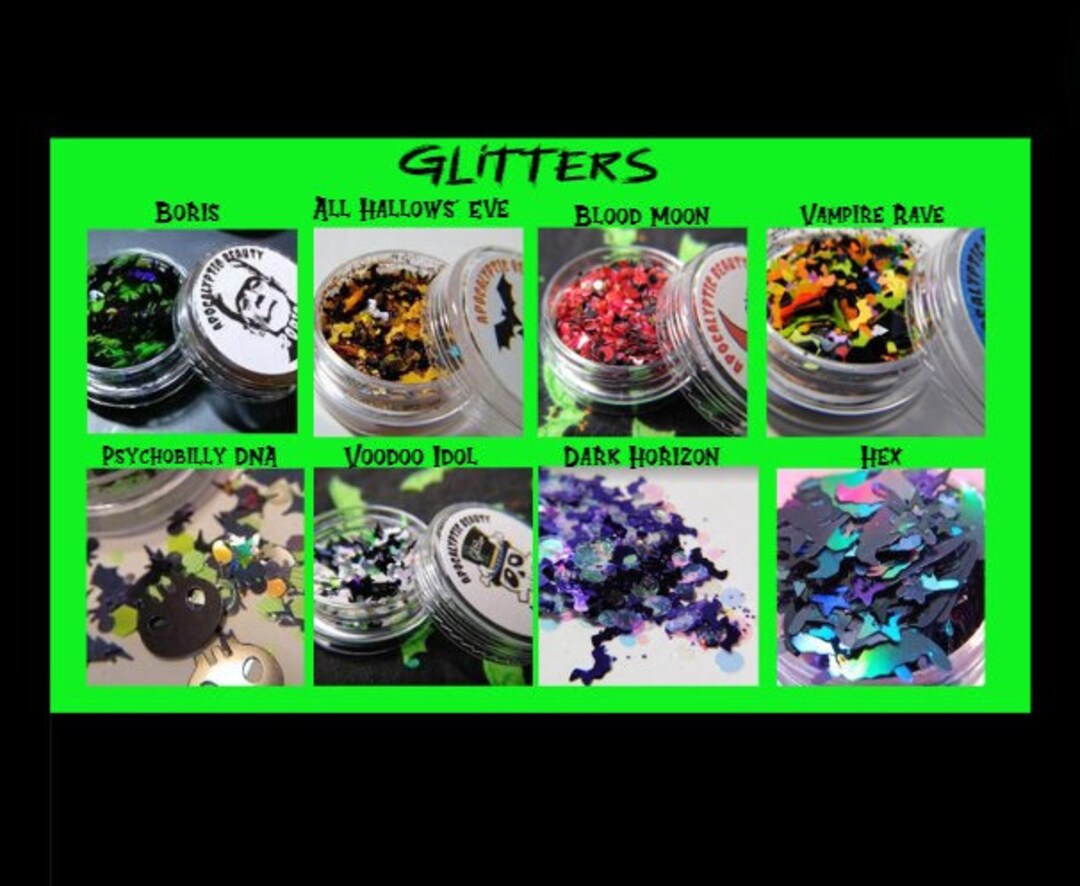 Spooky Glitter Blends - 8 Mixes Available! Gothic Creative Makeup - Etsy