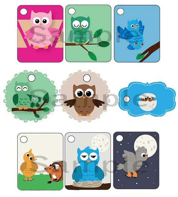 Items similar to Adorable Owl Gift Tag Set - PDF Files on Etsy