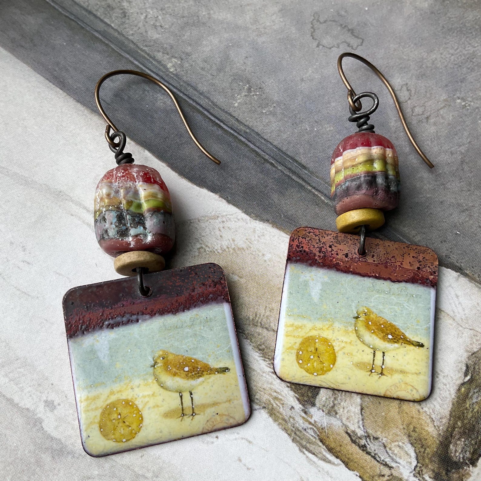 Sandy Beach Earrings, Ocean Vibe Earrings, Artisan Earrings, Buoy & Sea ...