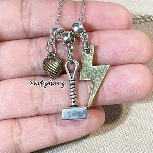 Love and Thunder Necklace Inspired by Thor Heart, Hammer, Lightning ...