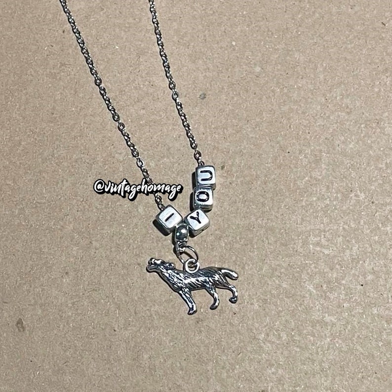 I Wolf You Necklace | Wolf and Letter Blocks Charms | Joe Love You - Etsy
