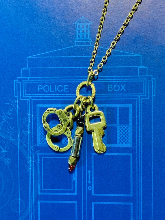Professor River Song Necklace: Handcuffs Red Future Sonic | Etsy