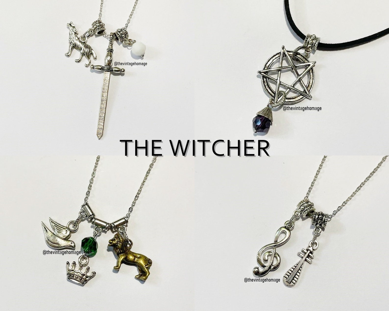 The Witcher Character Necklaces Geralt of Rivia Yennerfer | Etsy