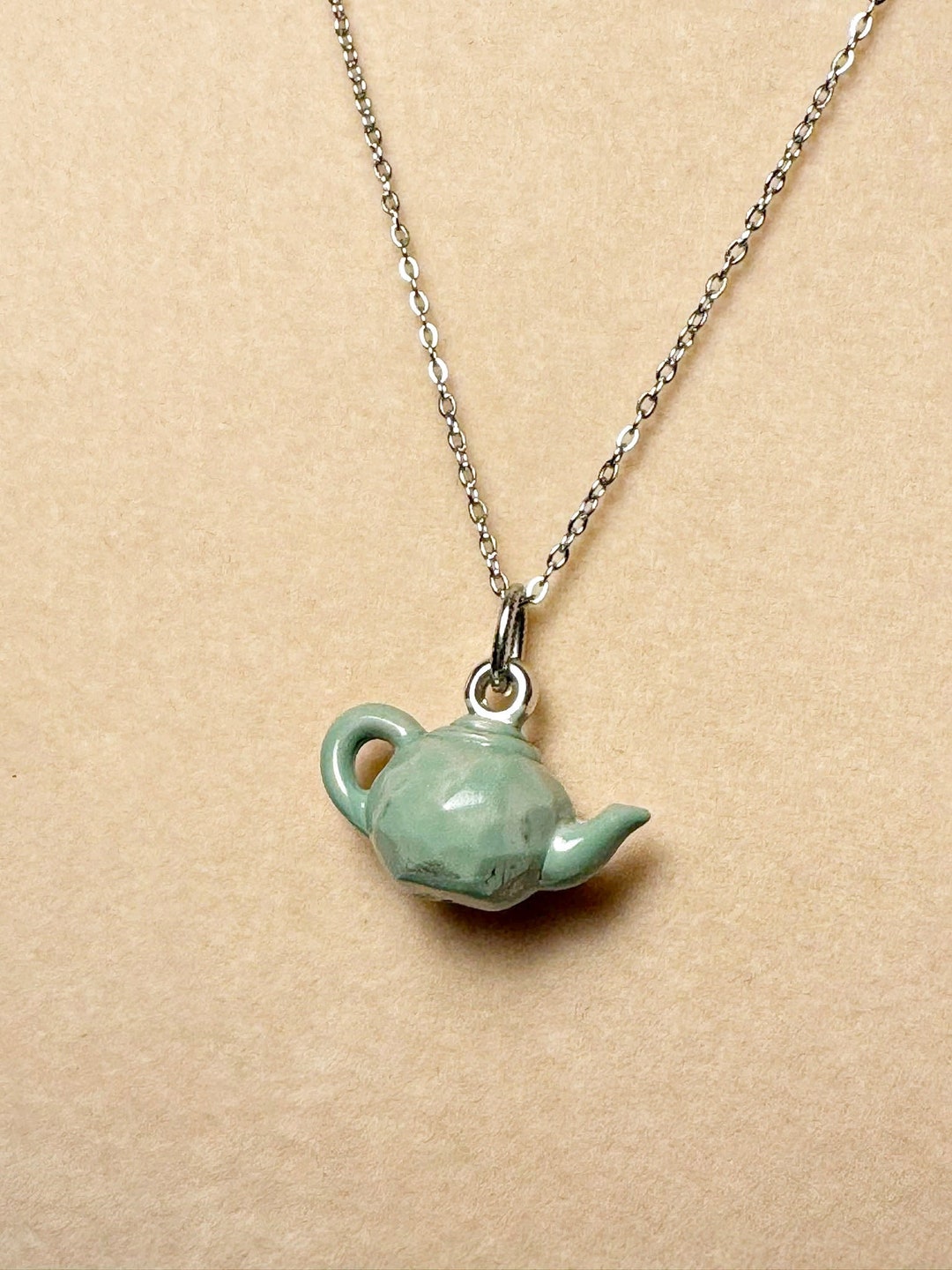The Office Teapot Necklace | 3D Sage Green Tea Pot Charm | Christmas ...