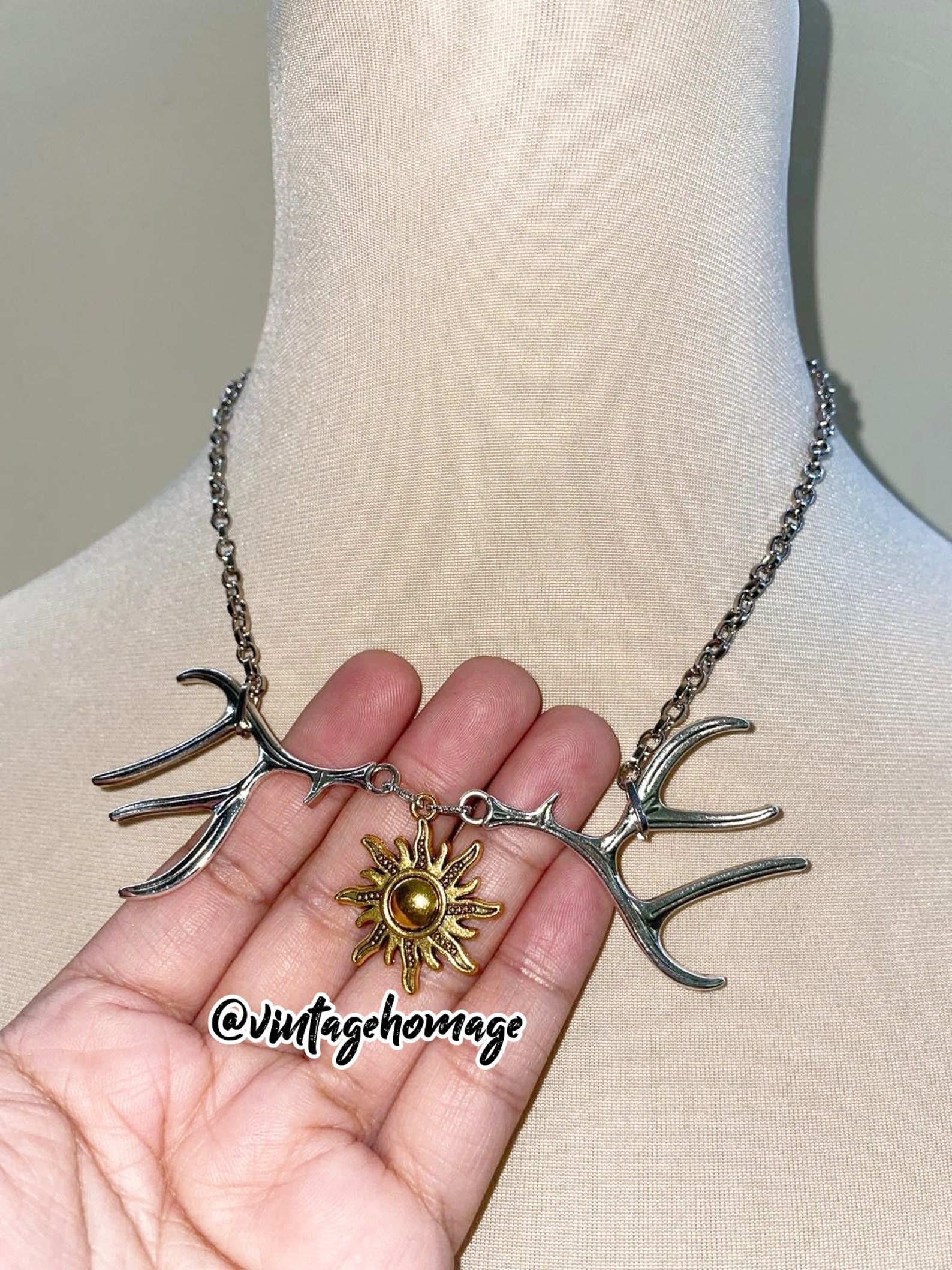 Sun Summoner Necklace | Sun and Stag Antlers Charms | Shadow and Bone ...