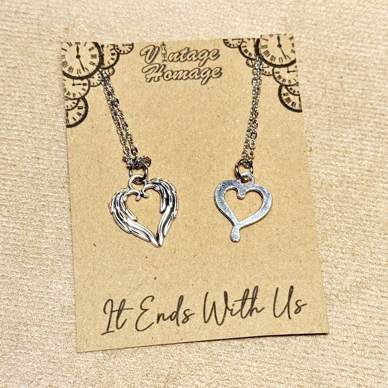 Heart Necklace Lily Bloom Tattoo It Ends with US Silver Dainty Charms