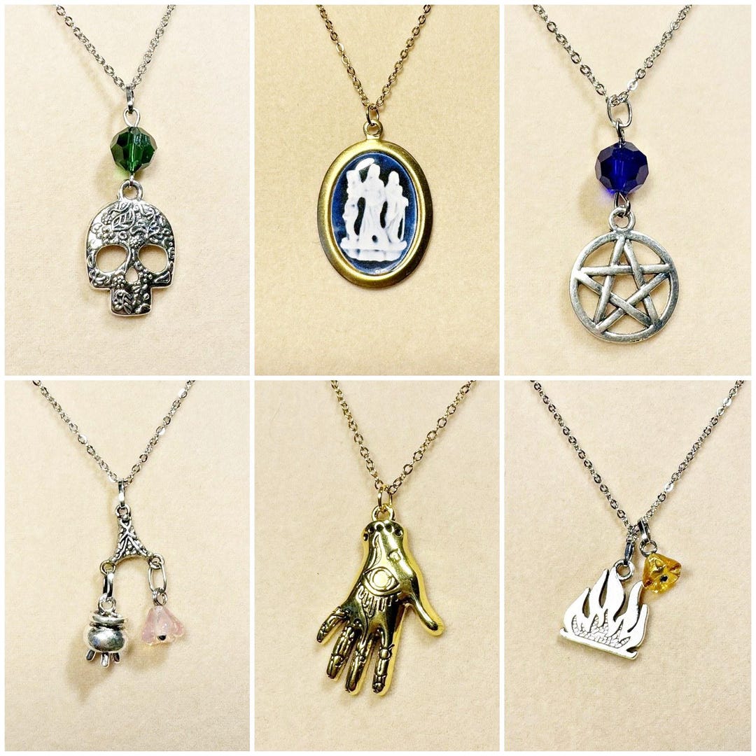 Agatha Coven Necklace | Westview Road Witches Charms | Green Lady Death ...