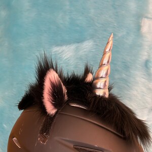Black Unicorn Helmet 3piece Unicorn That Sticks on )YOUR Helmet!) Ski Bike Snowboard All Helmets ...