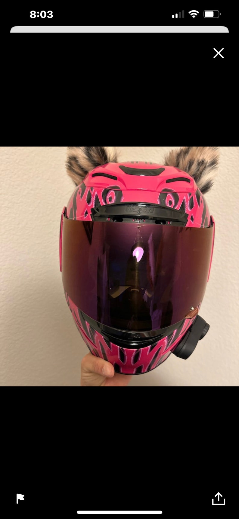 Cat Ears Candy Pink Faux Fur That Sticks on (your Helmet!)ski Bike ...