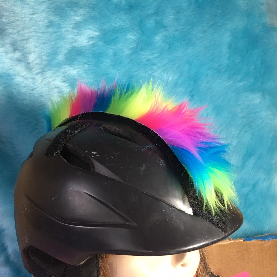 Rainbow Mohawk That Sticks on YOUR HELMET Ski Snowboard Bike Scooter ...