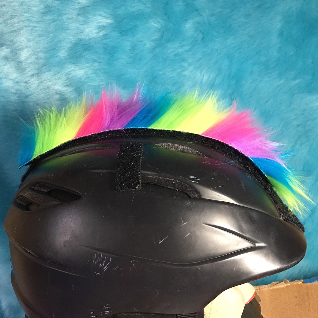 Rainbow Mohawk That Sticks on YOUR HELMET Ski Snowboard Bike Scooter ...