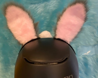 Snow Bunny Ears and Tail That Sticks on your Helmet Ski - Etsy