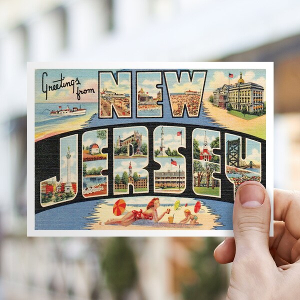 New Jersey Postcard - Etsy