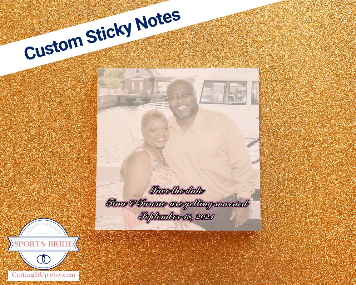 Photo Save The Date Post-it® Notes Custom Sticky Notepad | Etsy