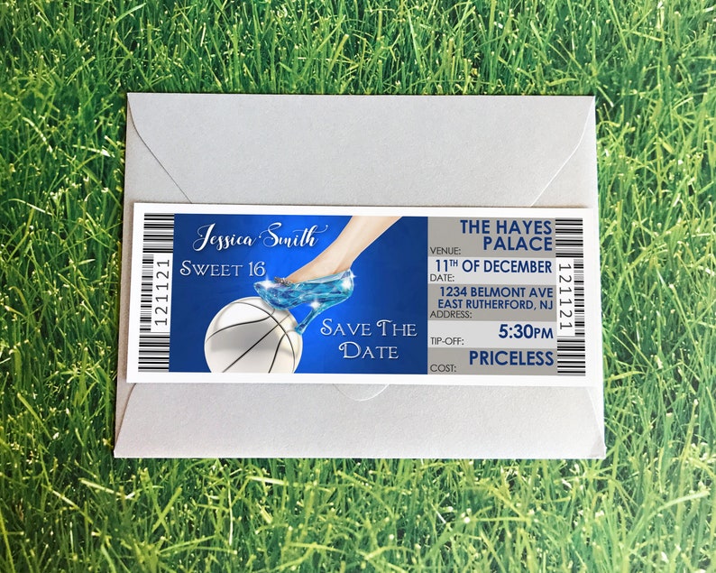 Sweet 16 Ticket Save the Date Magnet Basketball Birthday - Etsy