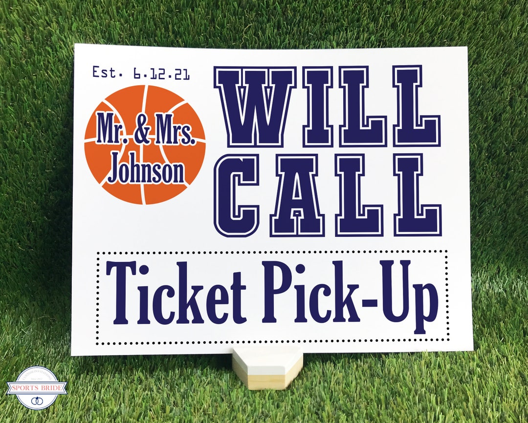 Ticket Will Call Pick up Here Sign, Phoenix Basketball Wedding Find ...