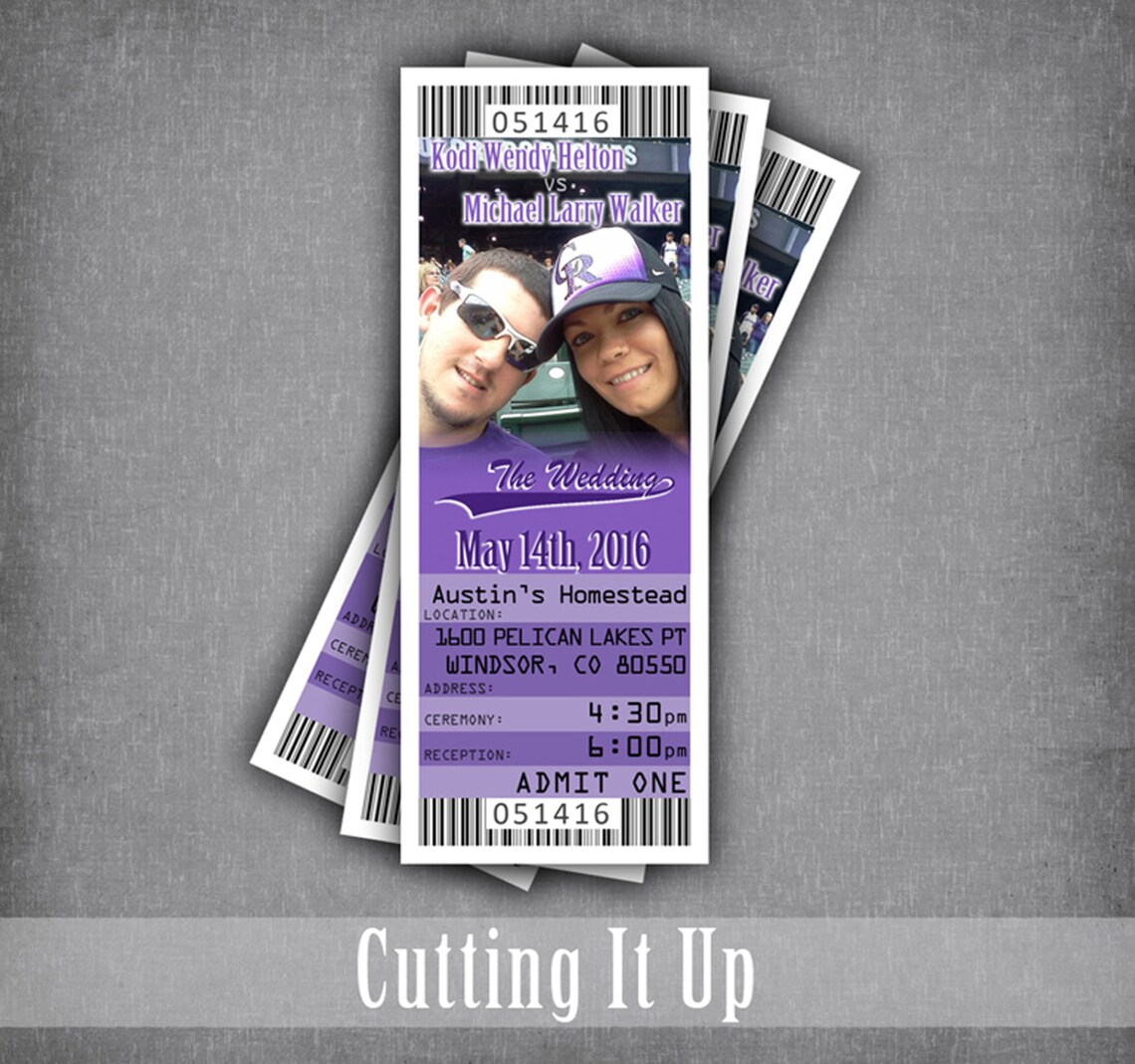 Baseball Wedding Invitation Tickets with RSVP Card / Softball | Etsy