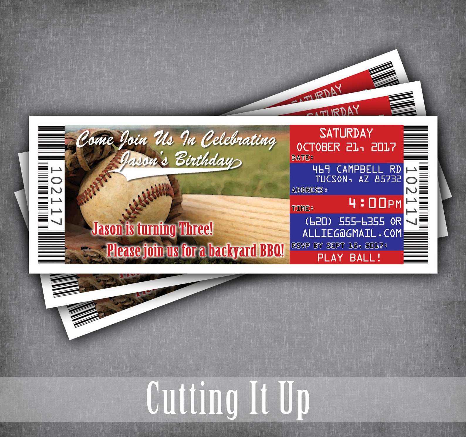 Baseball Birthday Party Ticket Invitation / Sports Theme 1st | Etsy