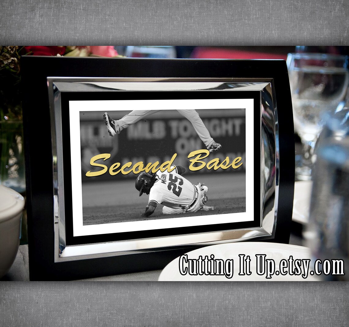 Baseball Table Number Reception Signs / Custom Black White - Etsy