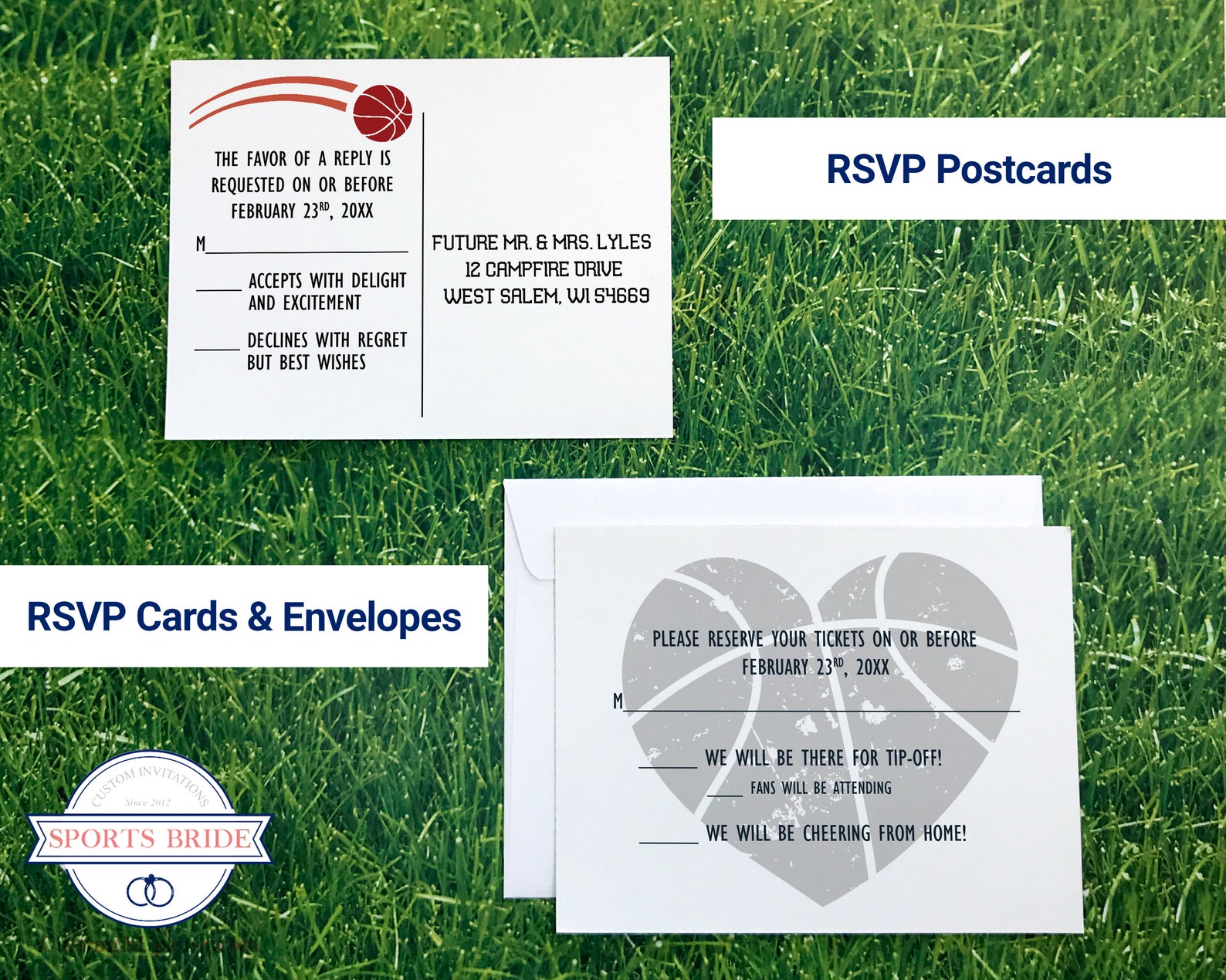 Basketball Ticket Invitation With RSVP Postcard Wisconsin - Etsy