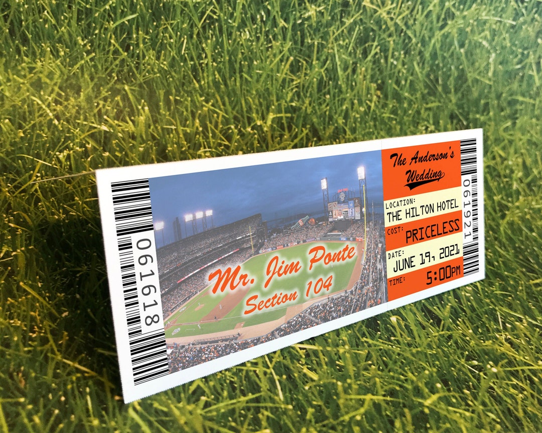 Baseball Wedding Ticket Place Cards, Baltimore Editable Flat or Folded ...