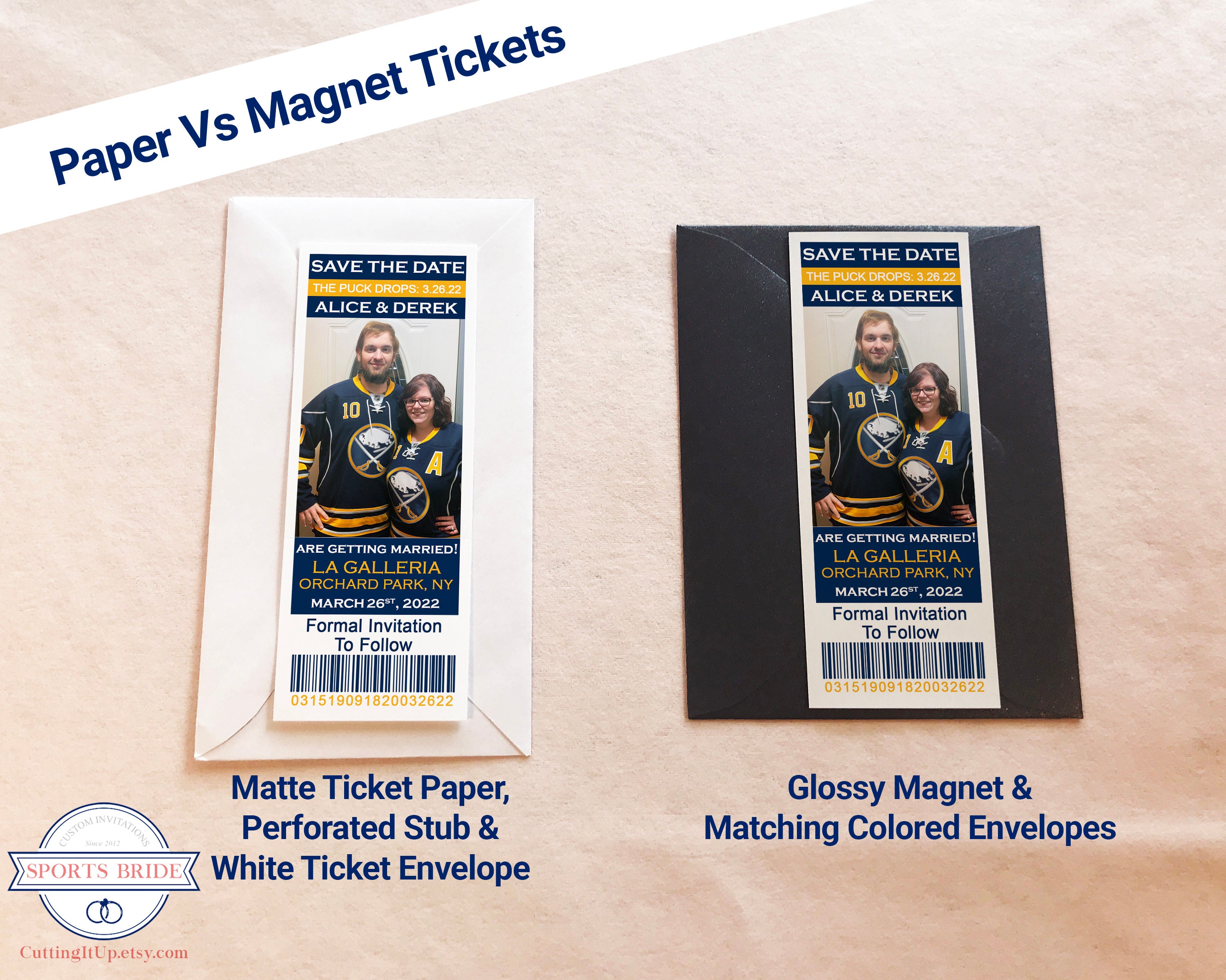 Buffalo Hockey Ticket Save the Date Magnet Sabres Ticket | Etsy