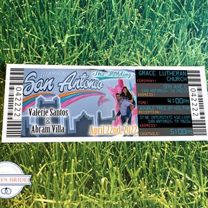 San Antonio Basketball Wedding Invitation Ticket With Tear off RSVP ...