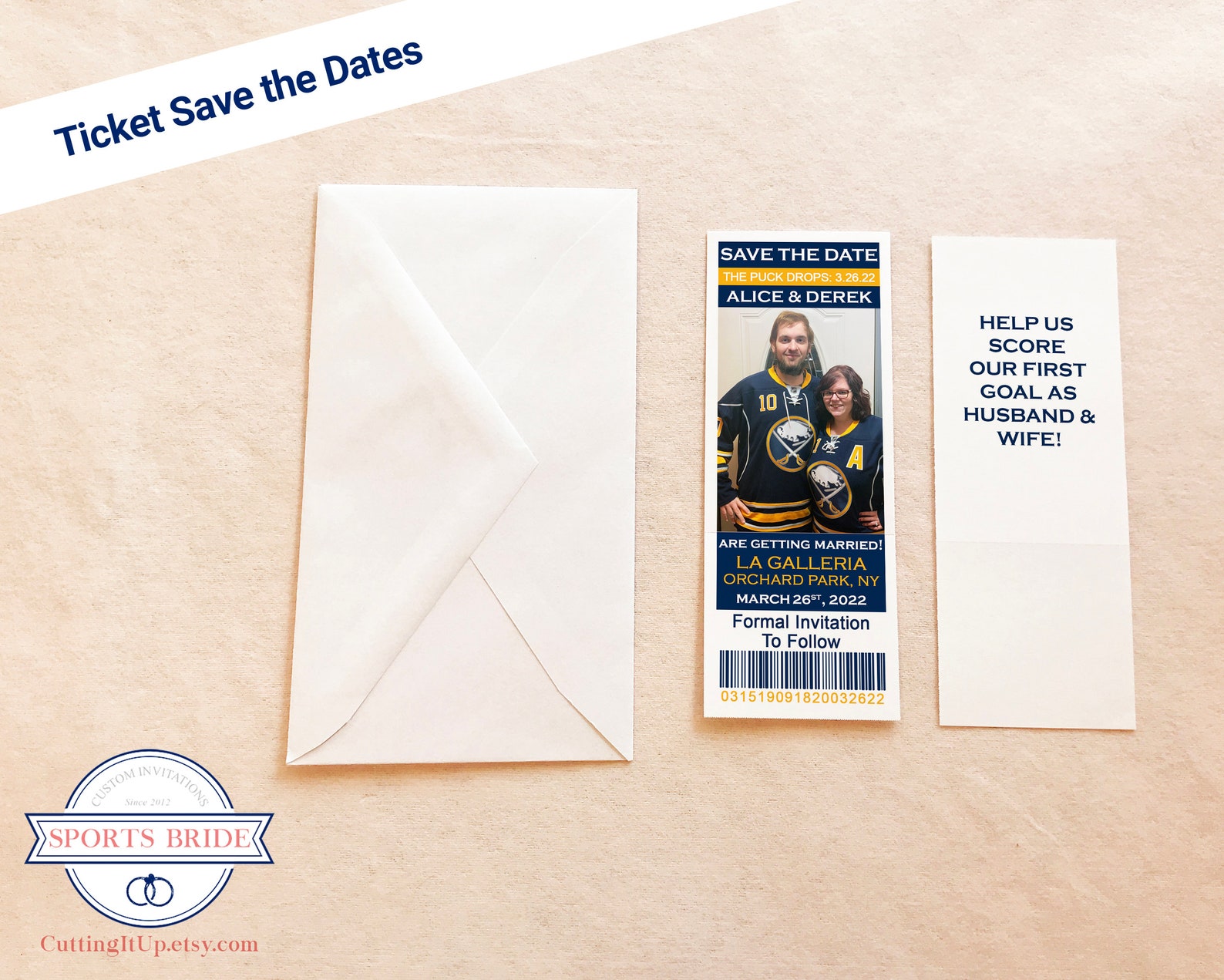 Buffalo Hockey Ticket Save the Date Magnet Sabres Ticket | Etsy